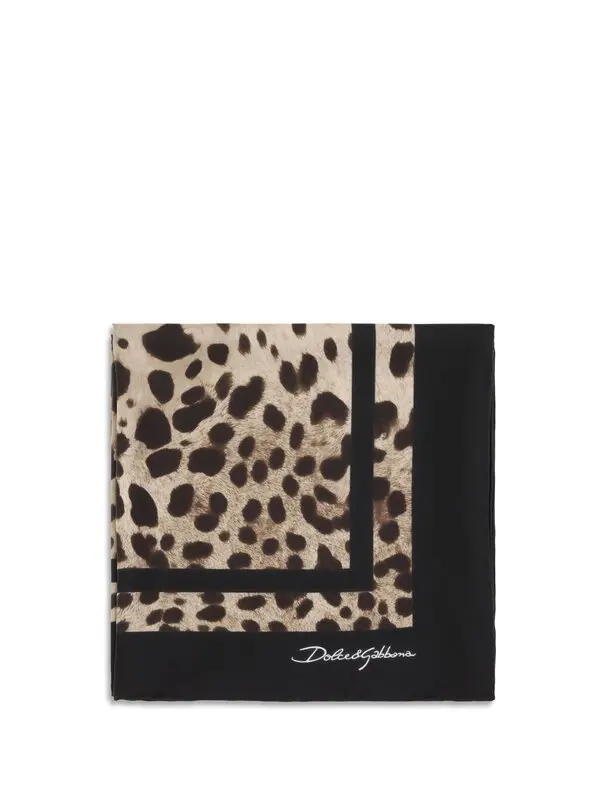 Dolce & Gabbana Leopard Print Silk Scarf - Multicolor