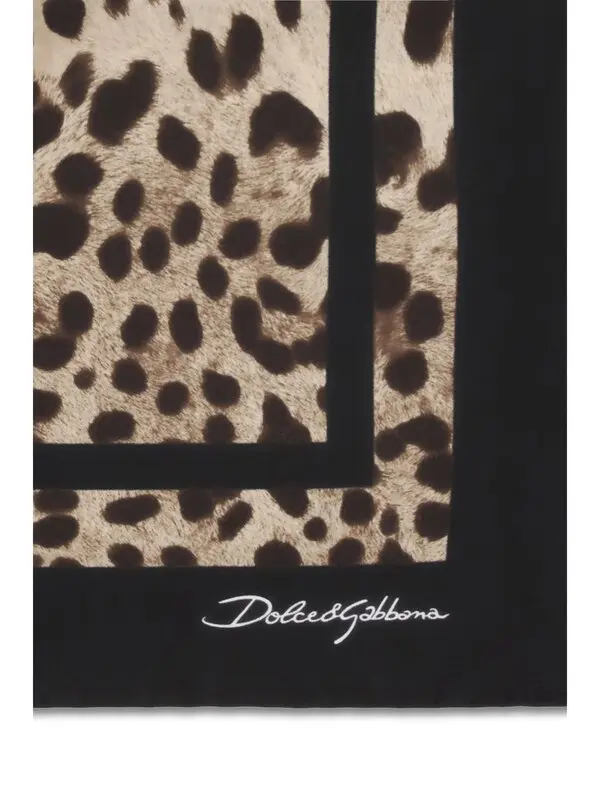 Dolce & Gabbana Leopard Print Silk Scarf