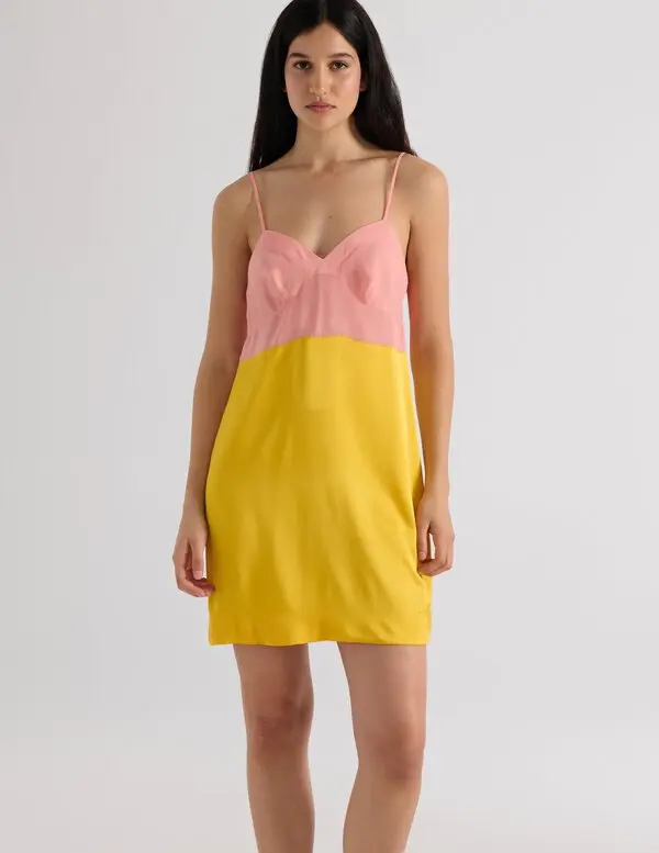 Araks Holly Silk Slip Dress In Pomelo - Blue