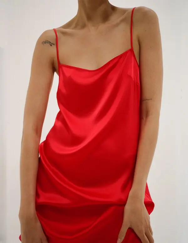 Araks Toulouse Slip Dress Scarlet - Black