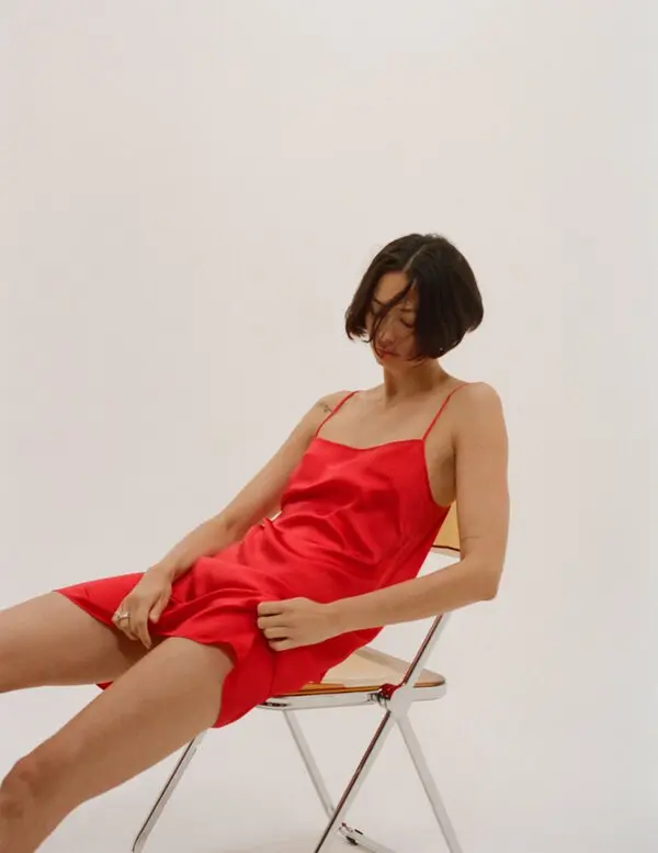 Araks Toulouse Slip Dress Scarlet - Black