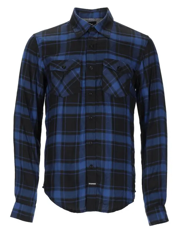 LES ARTISTS Plaid Logo Shirt