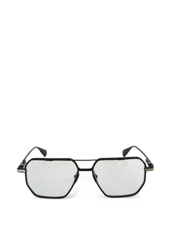 Chrome Hearts Embellished Geometric-frame Eyeglasses - Black