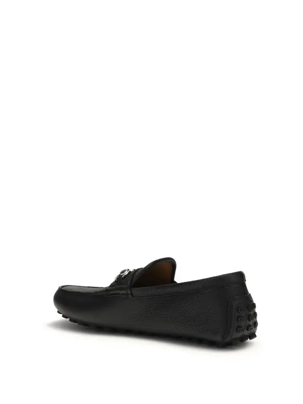 Gucci Horsebit Driver Loafers In Embossed Leather