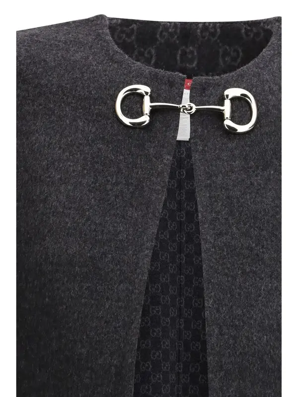 Gucci Wool-blend Cape With Horsebit Detail