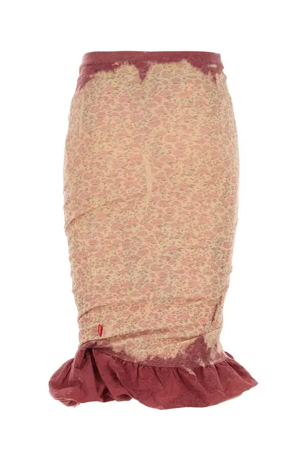 DIESEL® Printed Stretch Cotton O-pale Skirt