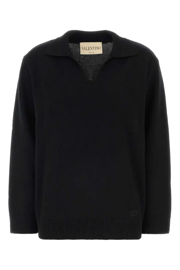 Valentino Garavani Cashmere Polo Shirt - Black