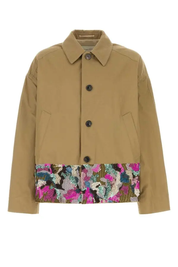 Dries Van Noten Cotton Robinson Overcoat With Embellished Hem