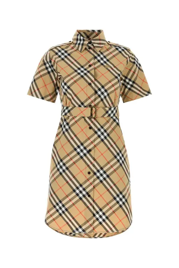 Burberry Embroidered Poplin Shirt Dress - Multicolor