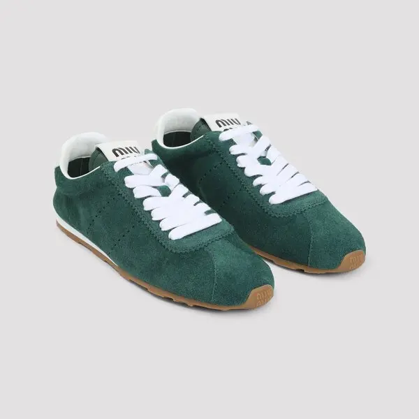 Miu Miu Suede Calf Leather Lace-up Sneakers - Multicolor