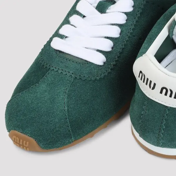 Miu Miu Suede Calf Leather Lace-up Sneakers - Multicolor