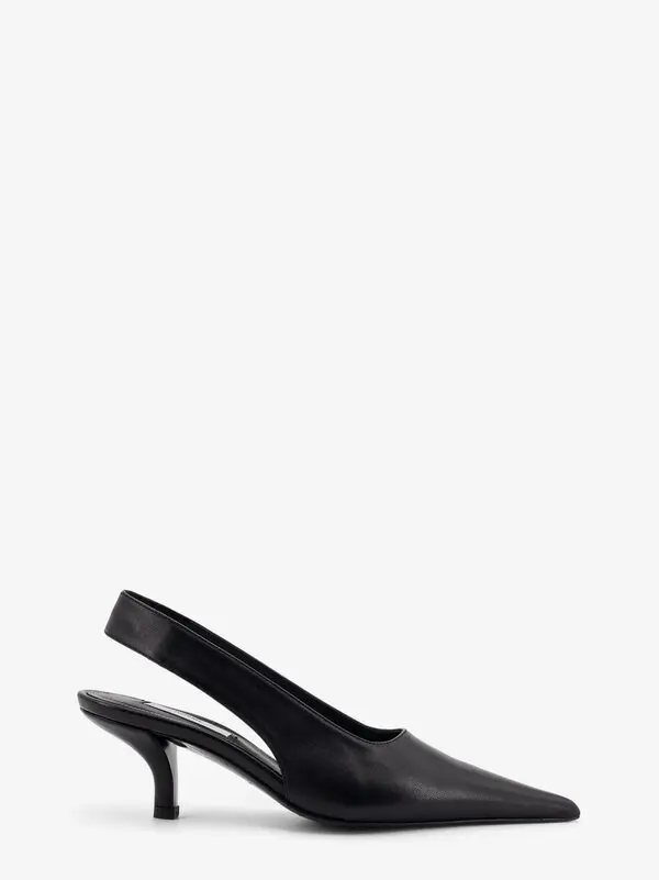 TOTEME Leather Decollete Slingbacks - Black