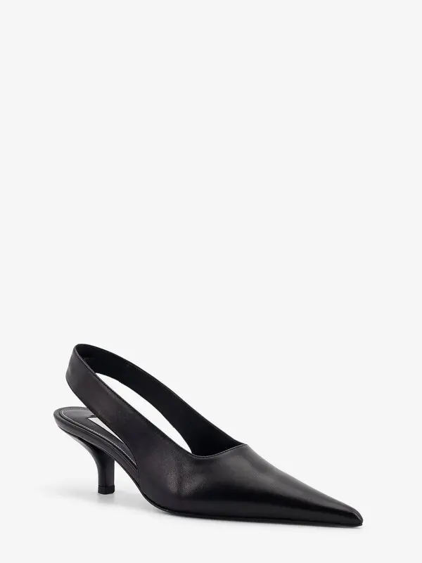 TOTEME Leather Decollete Slingbacks - Black
