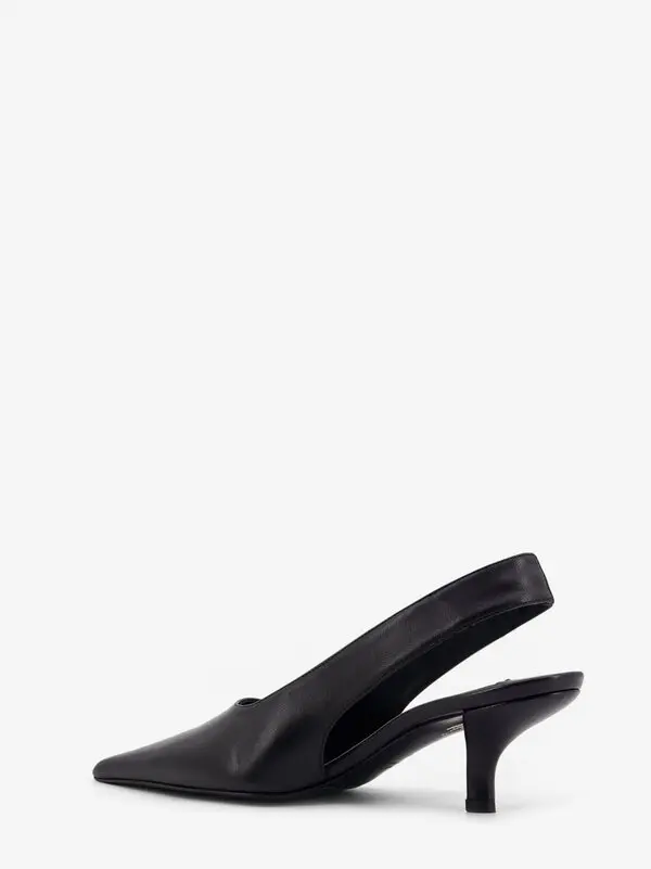 TOTEME Leather Decollete Slingbacks - Black