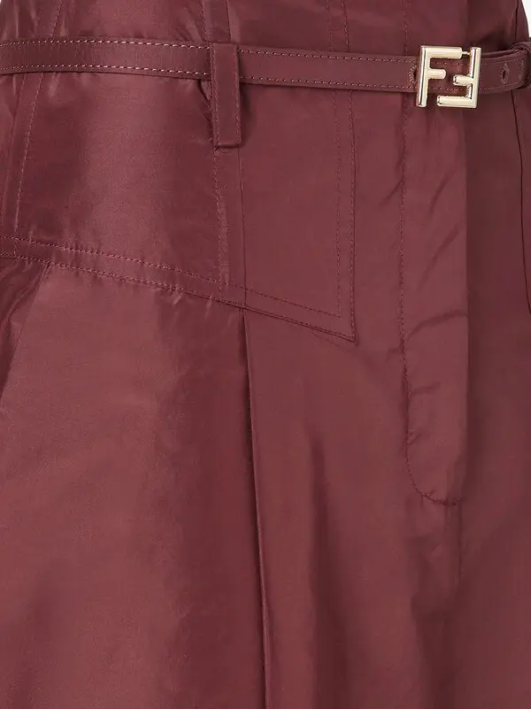 Fendi Taffeta Trousers With Ff Buckle