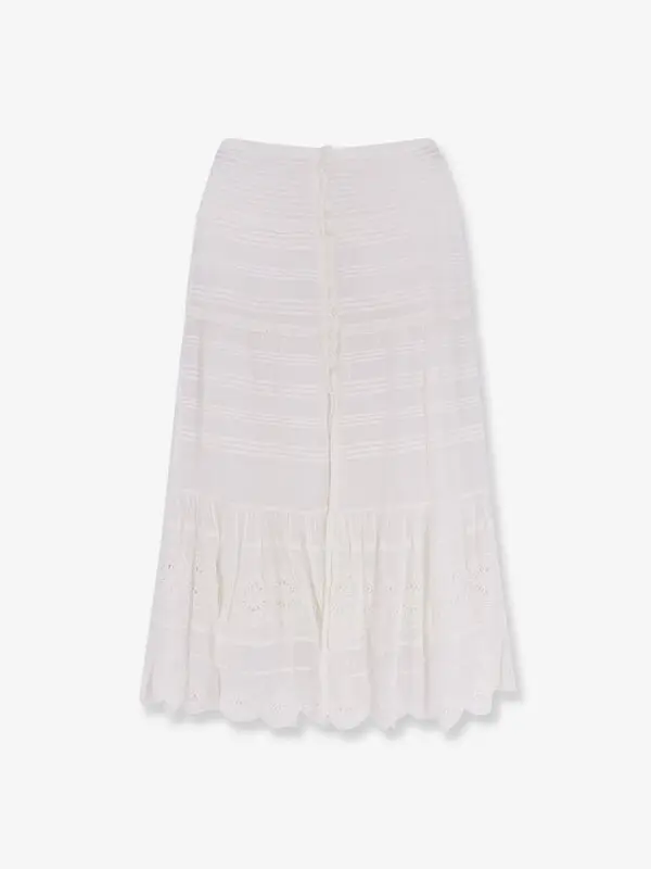 Isabel Marant Étoile Organic Cotton Embroidered Skirt - White