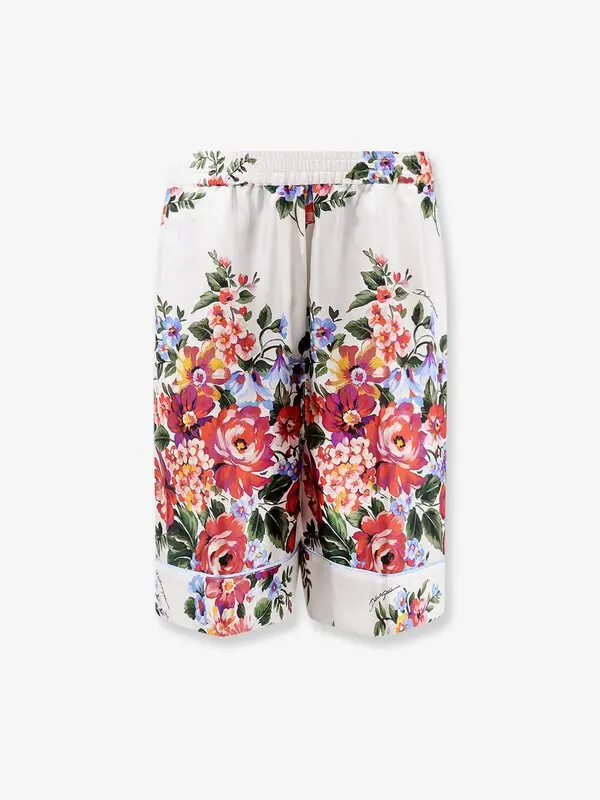 Dolce & Gabbana Silk Shorts With Floral Print - Multicolor