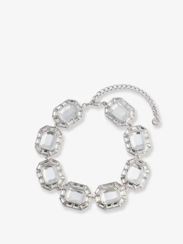 SELF-PORTRAIT Crystal Necklace - Silver