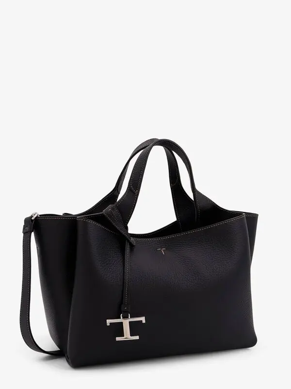 TOD'S Leather Shoulder Bag With Monogram Charm
