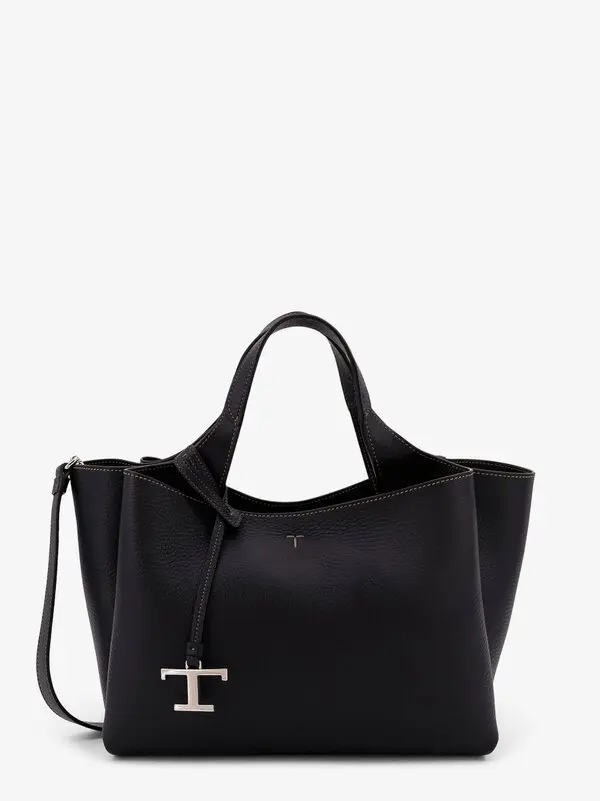 TOD'S Leather Shoulder Bag With Monogram Charm - Multicolor