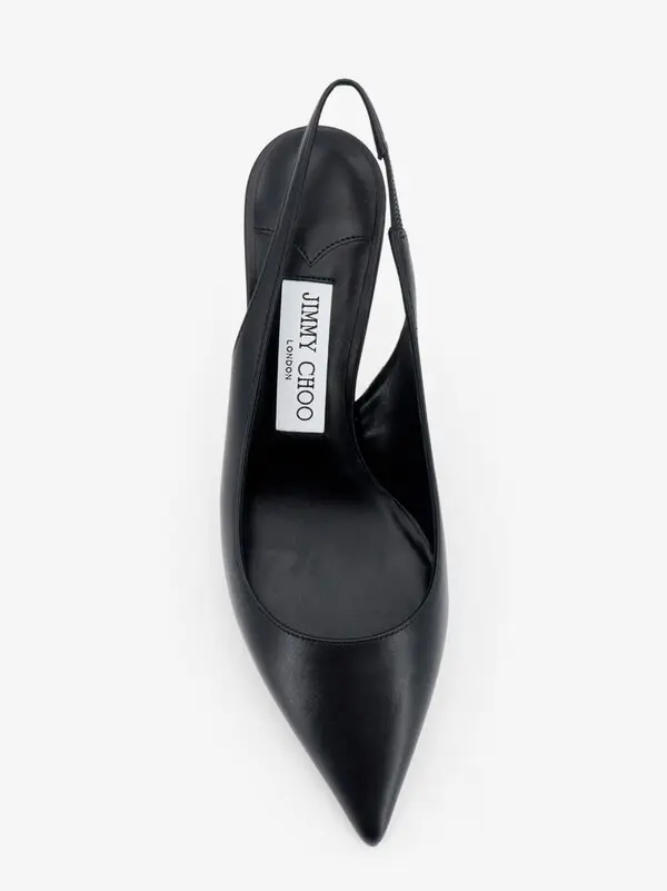 JIMMY CHOO Love 65 Leather Slingback Pumps - Black