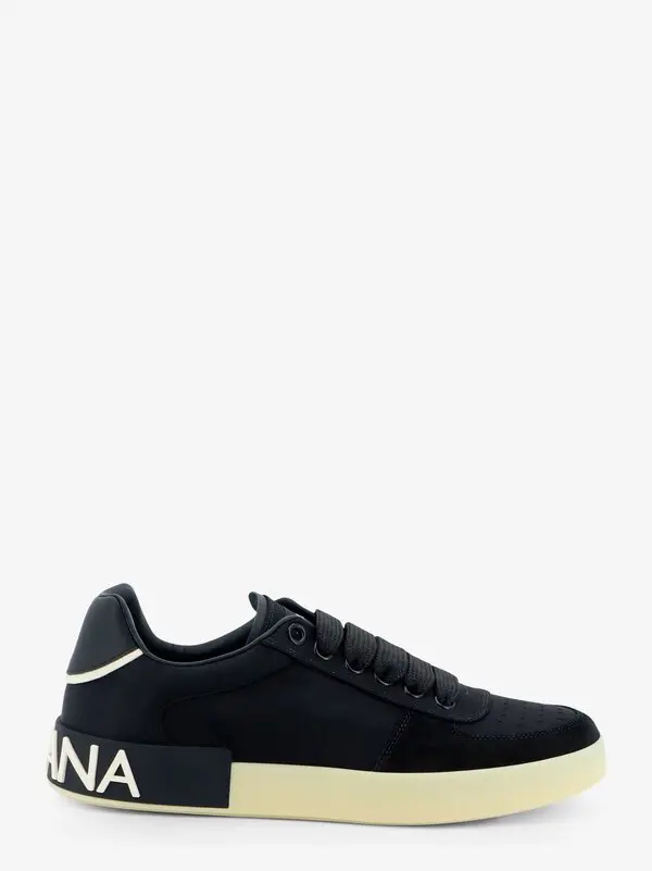 Dolce & Gabbana Nylon And Suede Sneakers With Back Lettering Logo