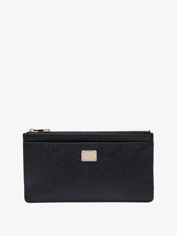 Dolce & Gabbana Hammered Leather Card Holder With Metal Tag - Multicolor