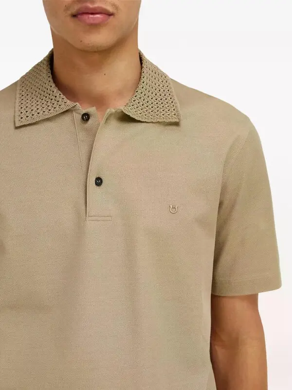 FERRAGAMO Polo Shirt With Knitted Collar