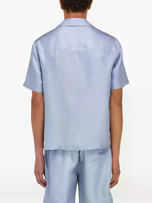 FERRAGAMO Gancini-jacquard Short-sleeve Shirt