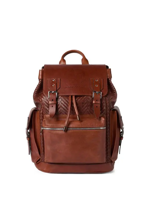 Brunello Cucinelli Woven Leather Backpack - Multicolor