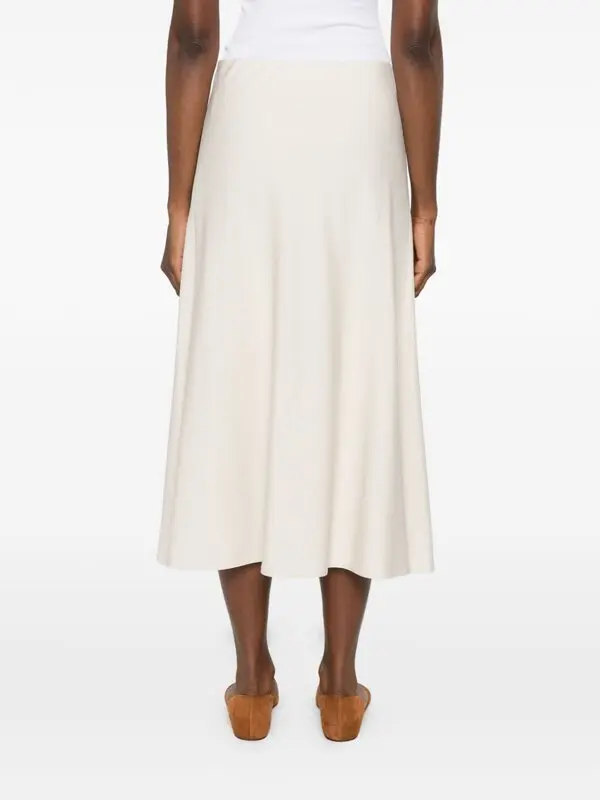Brunello Cucinelli Wool Blend A-line Midi Skirt - Beige