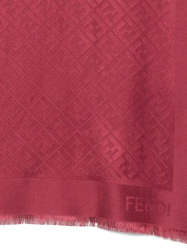 Fendi Ff Wool And Silk Shawl - Red