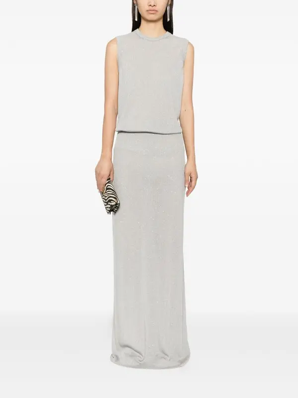 TOM FORD Sleeveless Crewneck Sequin Knit Top - Multicolor