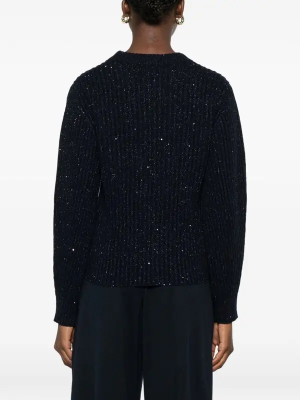 Brunello Cucinelli Cashmere Sequin Embellished Crewneck Jumper - Blue