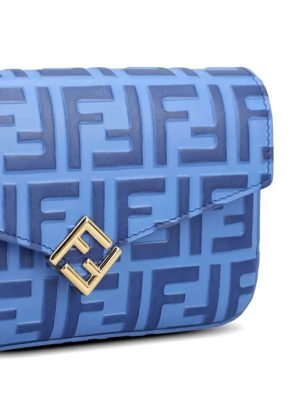 Fendi Ff Diamonds Leather Wallet On Chain