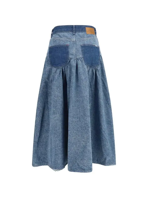GANNI Denim Long Skirt