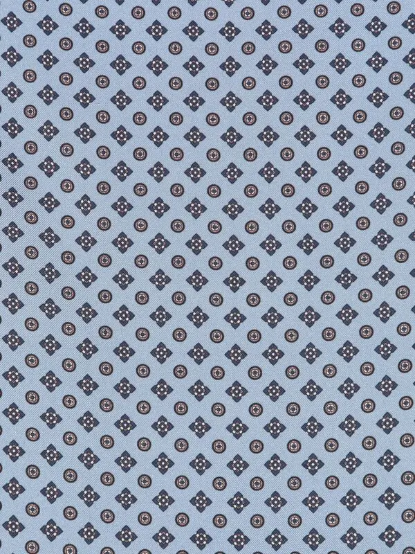 Brioni Printed Silk Pocket Square - Blue