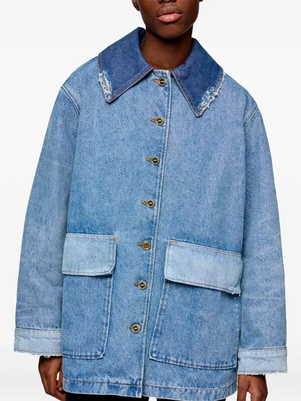 GANNI Patchwork Denim Jacket - Multicolor