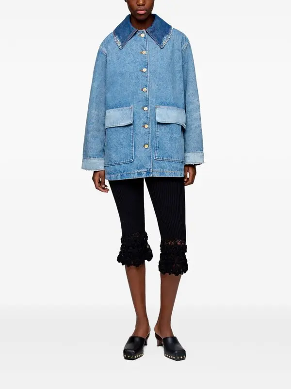 GANNI Patchwork Denim Jacket - Multicolor