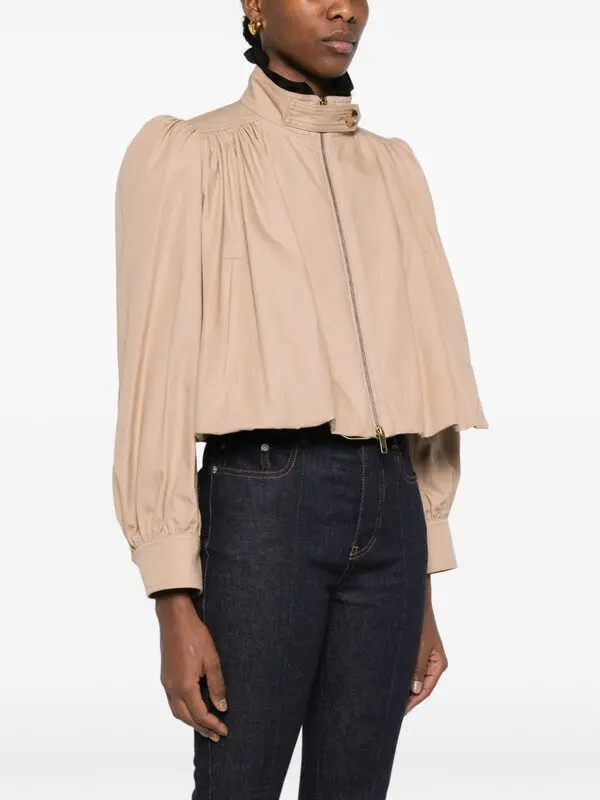 Chloé Cotton Blouson Jacket With Gathered Detailing - Multicolor