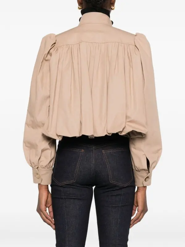Chloé Cotton Blouson Jacket With Gathered Detailing - Multicolor
