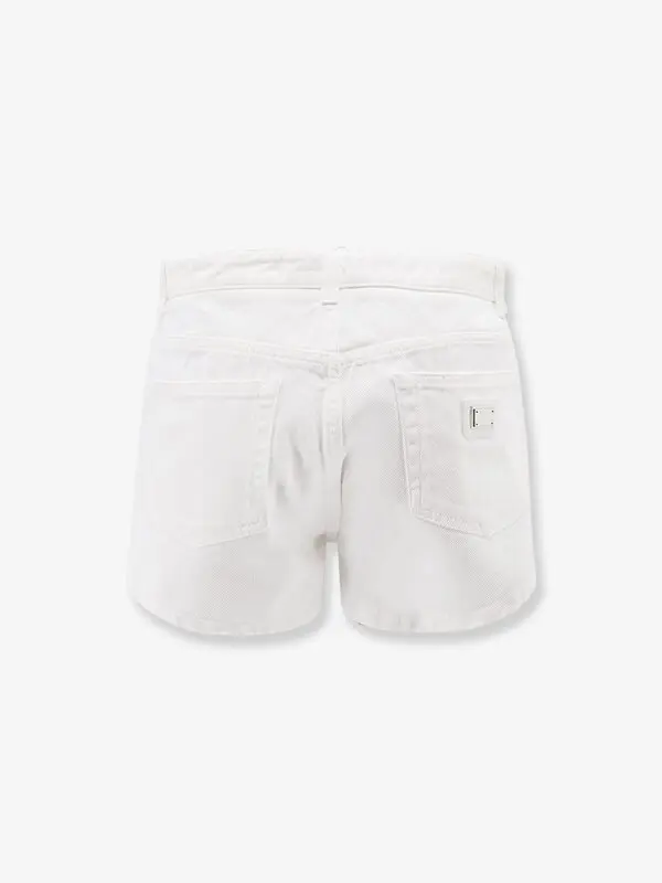 Dolce & Gabbana White Cotton Denim Shorts