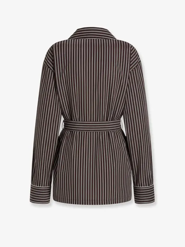 Dolce & Gabbana Vanity Pajama Shirt In Striped Poplin - Multicolor