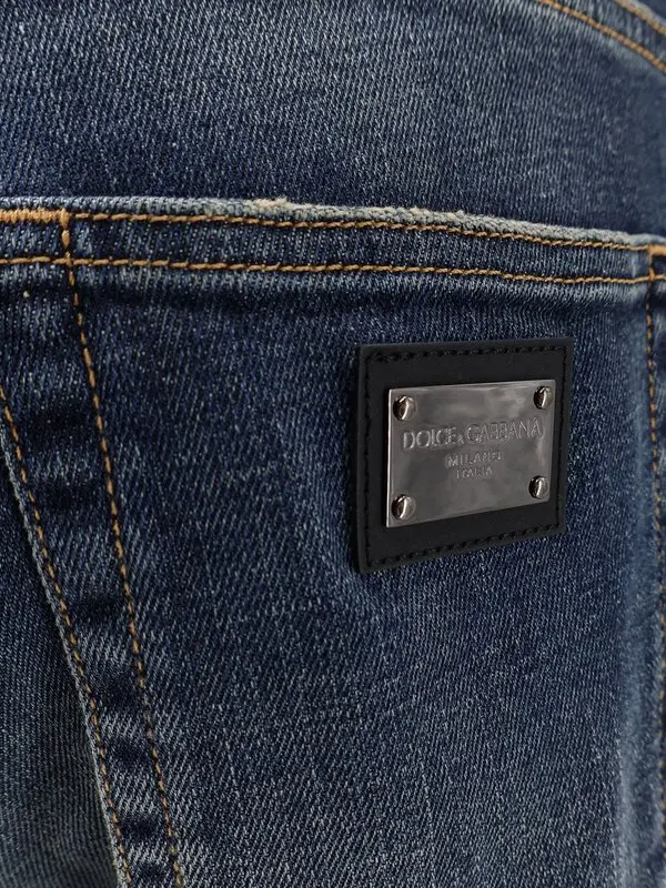 Dolce & Gabbana Straight Leg Denim Jeans - Blue