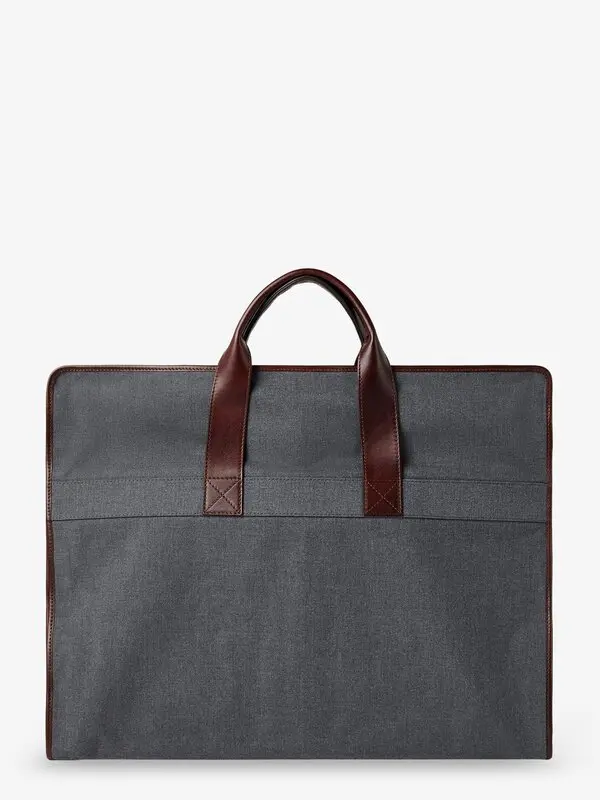 Brunello Cucinelli Technical Fabric And Leather Garment Bag - Multicolor
