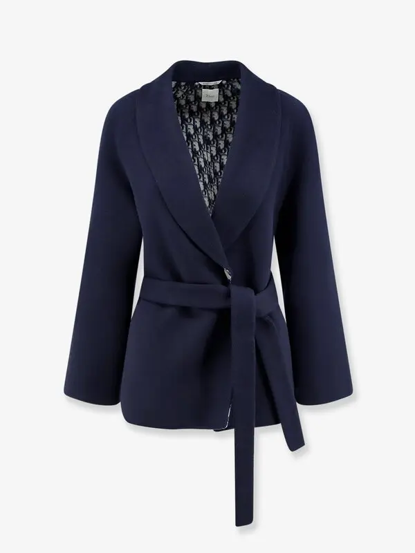 Dior Virgin Wool And Silk Caban Coat - Multicolor