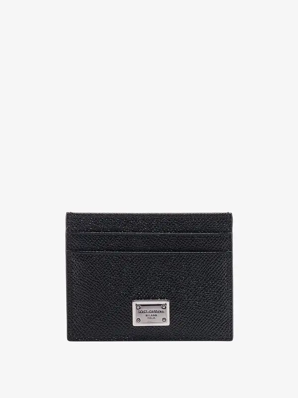 Dolce & Gabbana Leather Card Holder With Metal Logo Tag - Multicolor