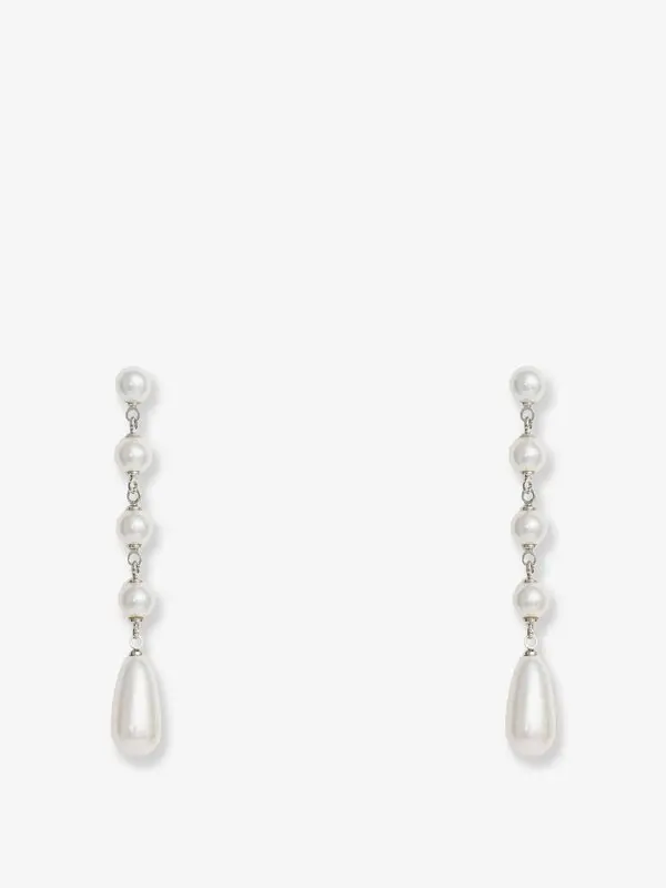 SELF-PORTRAIT Pearl Drop Earrings - Cream