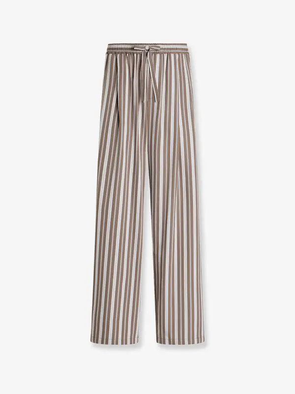 Dolce & Gabbana Striped Cotton Blend Trousers - Multicolor
