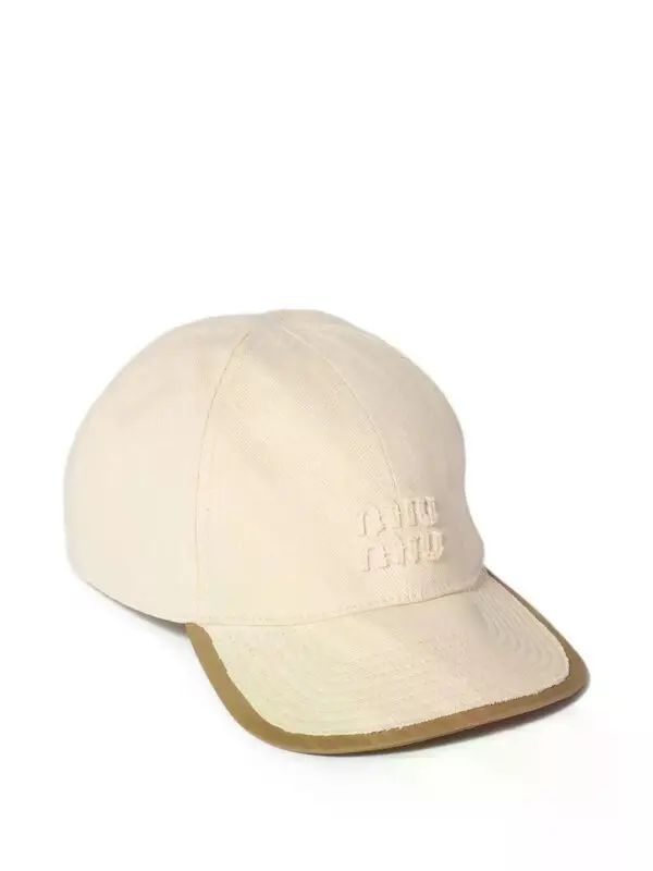 Miu Miu Drill And Poplin Baseball Cap - Neutrals